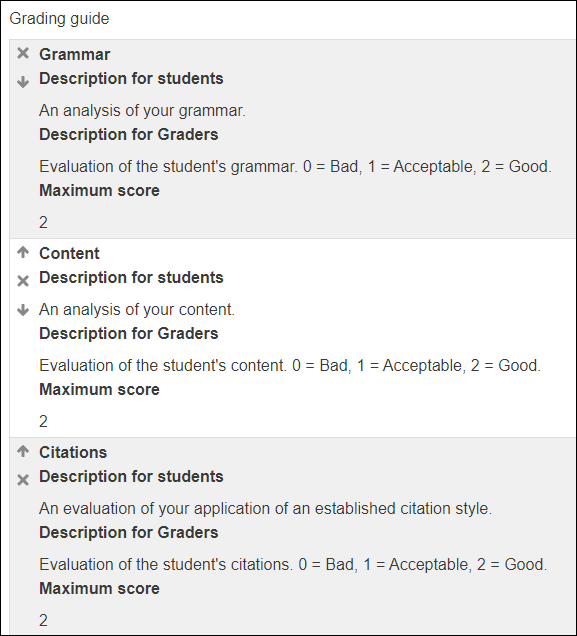 Creating and Using Grading Guides for Assignments