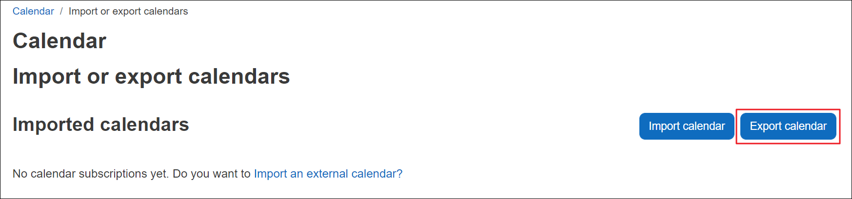 Exporting the Engage Calendar