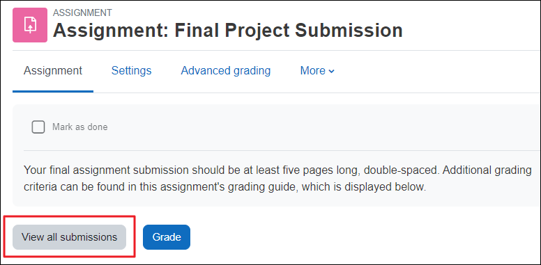 Grading an Assignment in Engage