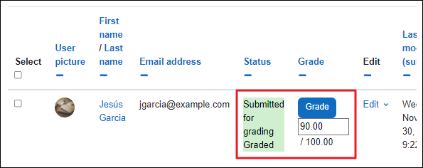 Grading an Assignment with Video Submissions