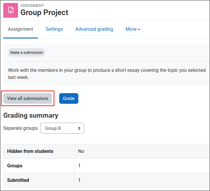 Grading Group Assignments