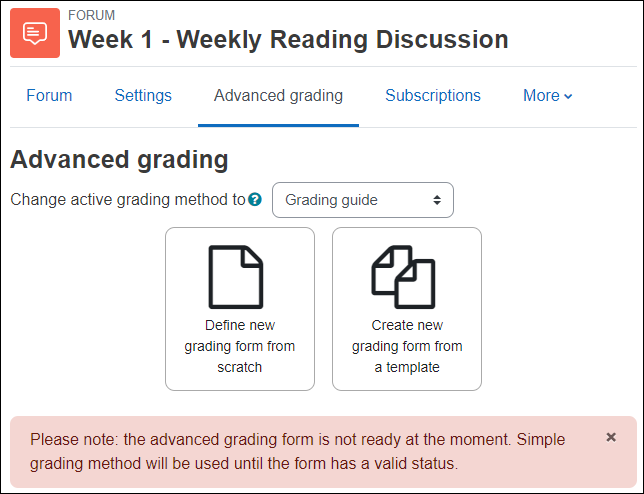 Grading Guide for Forums