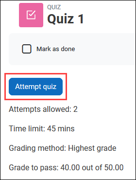 Taking a Quiz in Engage