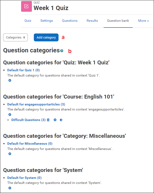 Using Question Categories