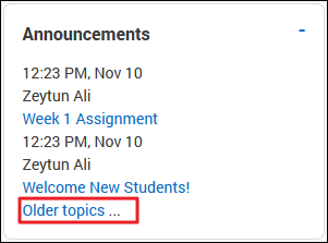 Viewing Announcements