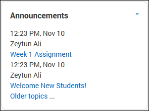 Viewing Announcements