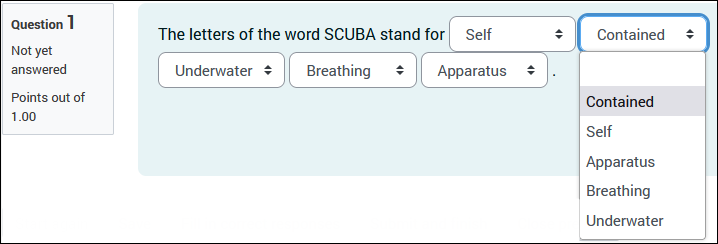 Using "Select Missing Words" Question Type