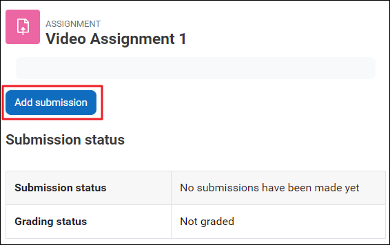 Submitting an Assignment with a Video in Engage