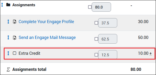 Using Extra Credit in the Engage Gradebook