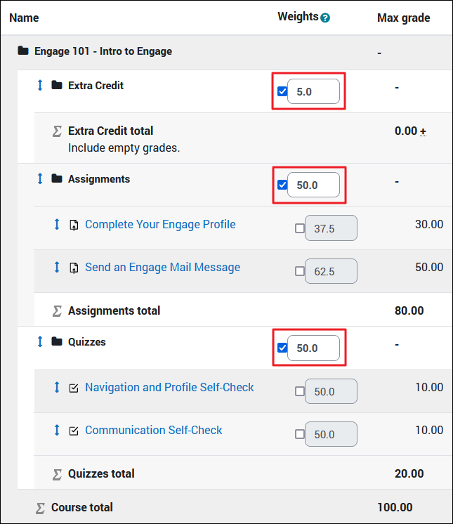 Using Extra Credit in the Engage Gradebook