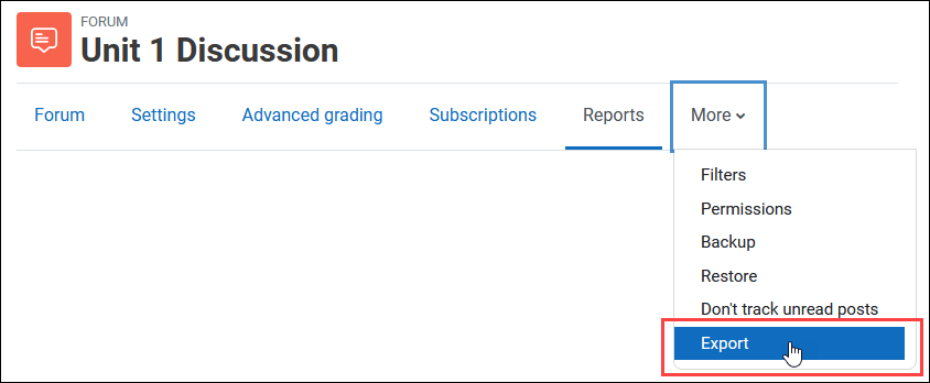 Viewing the Discussion Forum Summary Report