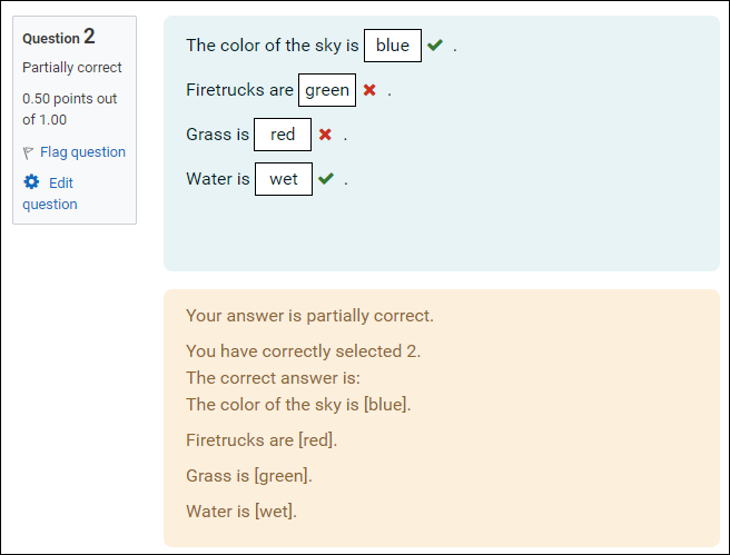 Drag and Drop Into Text Question Type