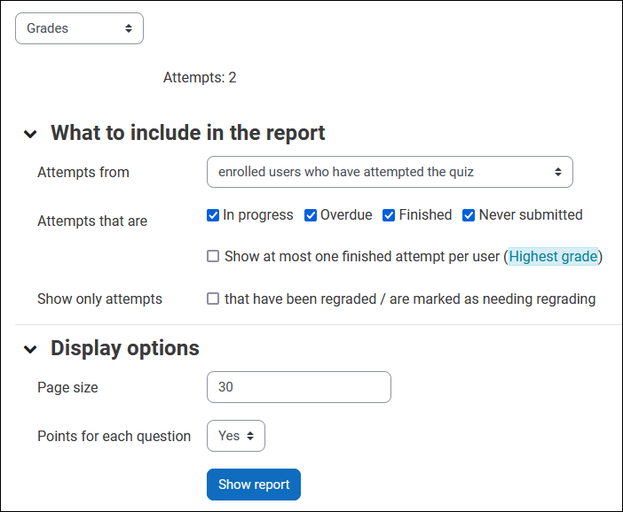 Reviewing and Grading Student Quiz Attempts