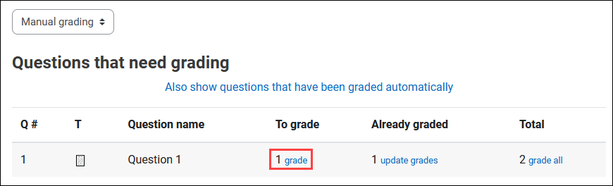 Reviewing and Grading Student Quiz Attempts
