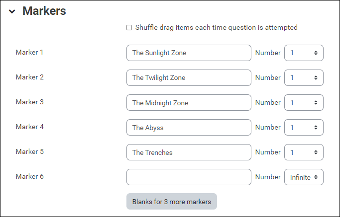 Drag and Drop Markers Question Type