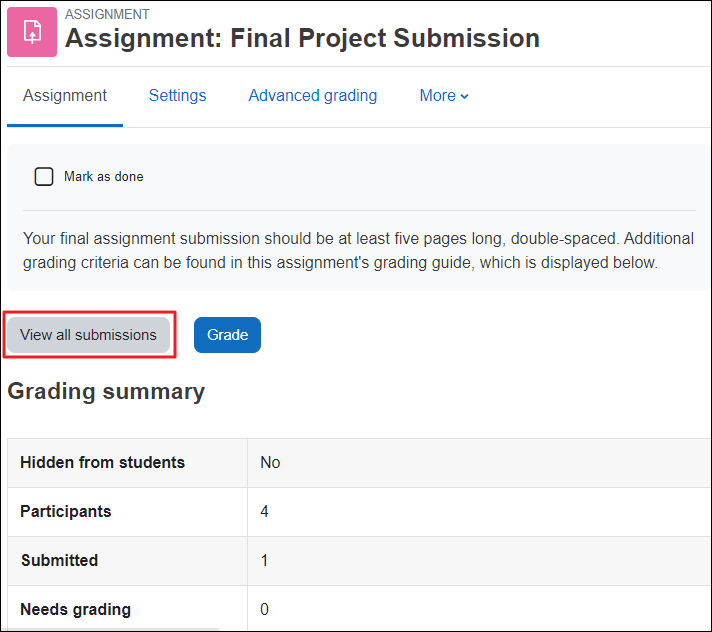 Creating and Using Grading Guides for Assignments