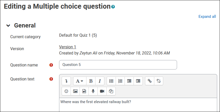Adding and Editing Questions