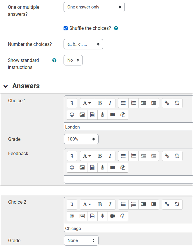 Adding and Editing Questions