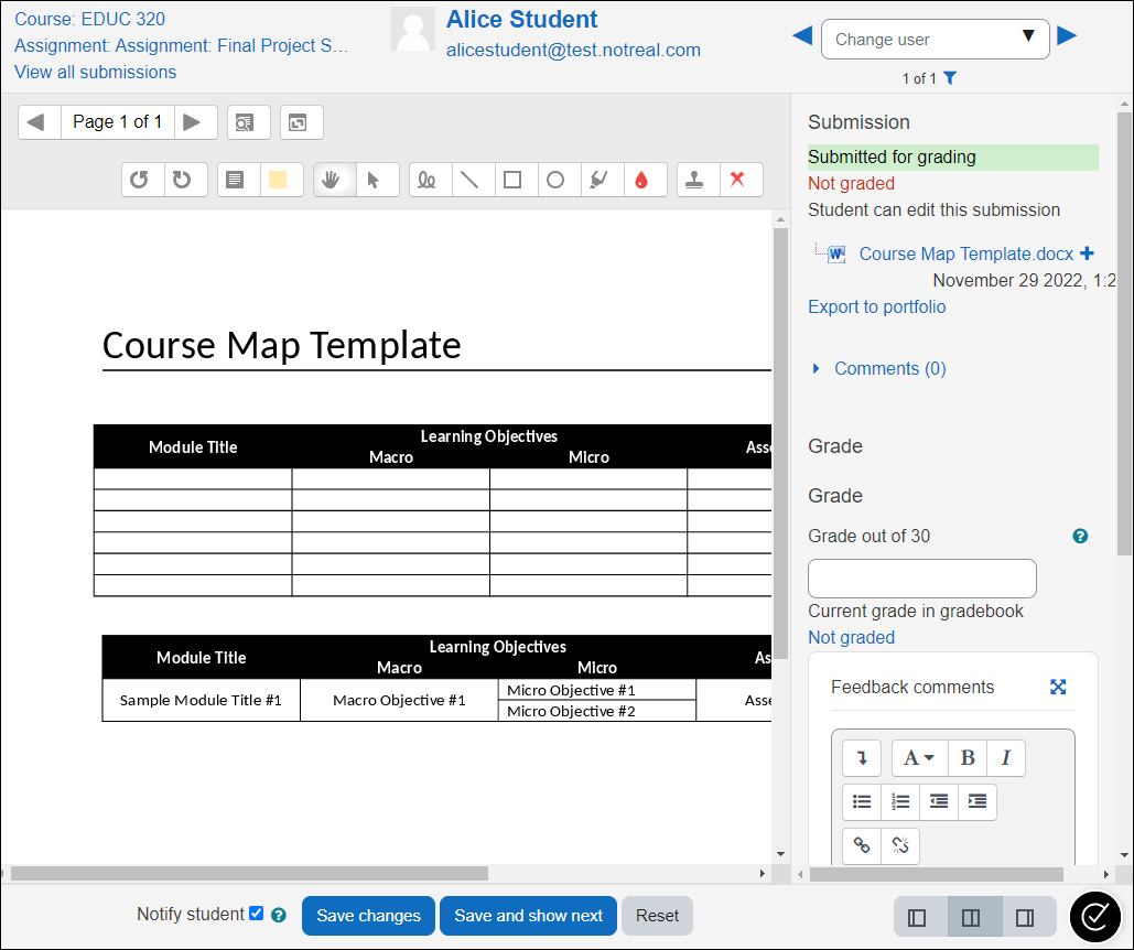 Grading an Assignment in Engage