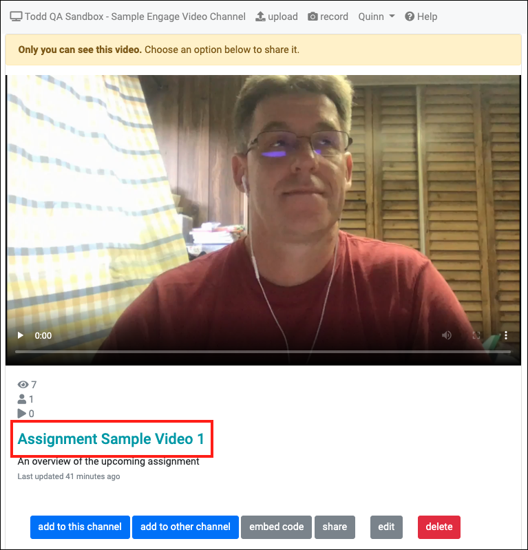 Using Engage Video