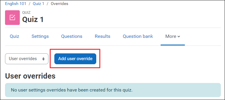Creating Quiz Overrides