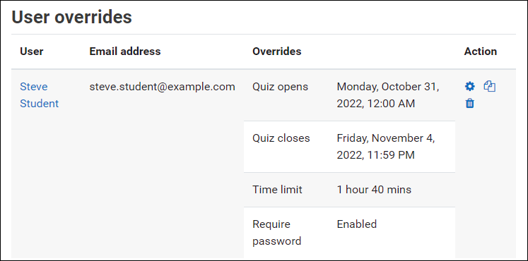 Creating Quiz Overrides