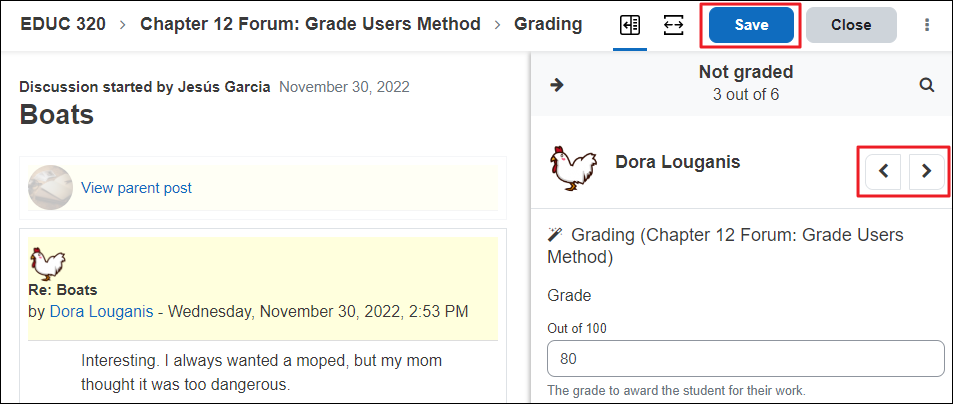 Grading Forums